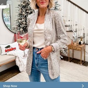 Express | Pants & Jumpsuits | Sequin Suit Champagne Color | Poshmark
